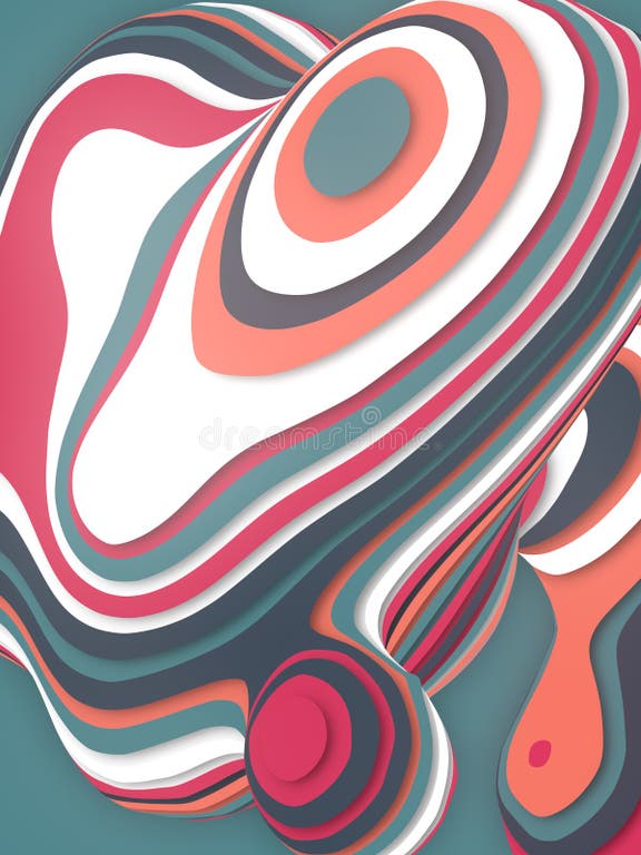 Colored Sliced Shape. Computer Generated Abstract Geometric 3D Render ...