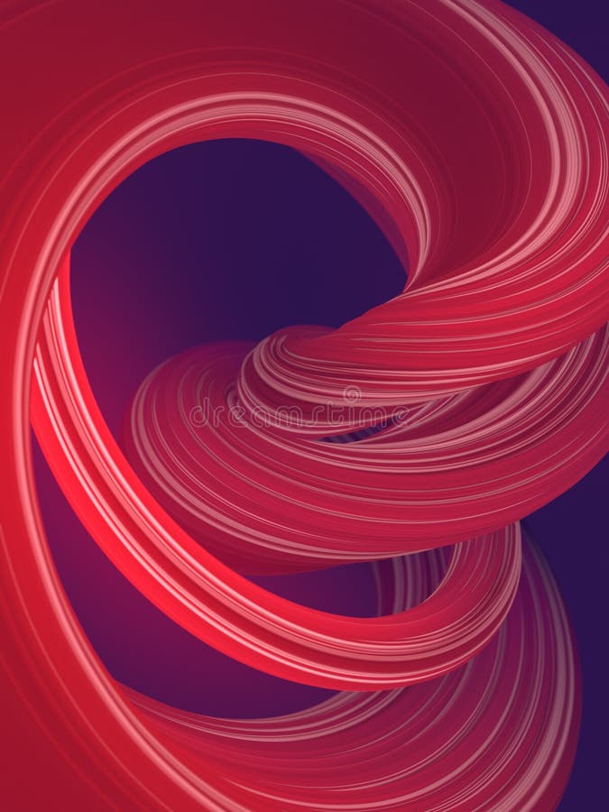 Colored Twisted Shape. Computer Generated Abstract Geometric 3D Render ...