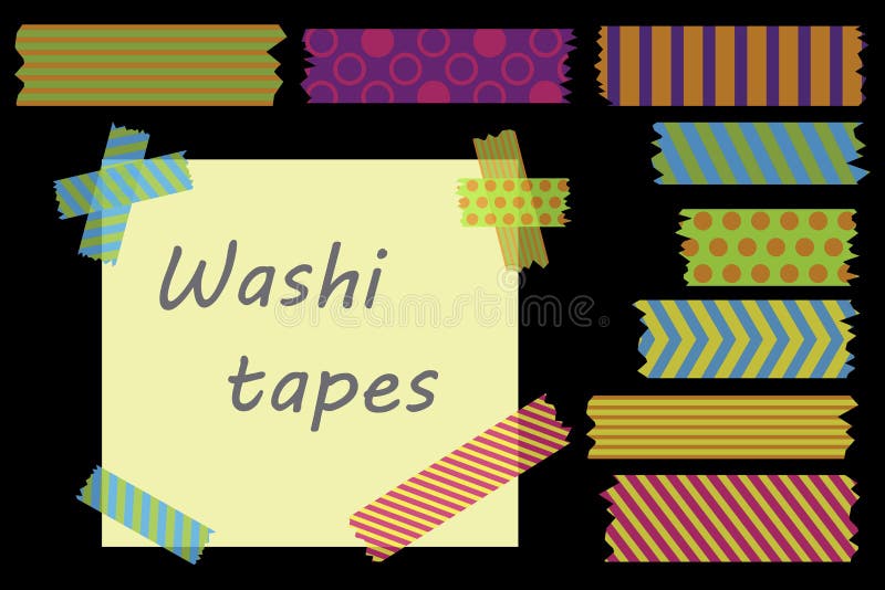 Colored Adhesive Tape. Scotch Strips. Torn Pieces of Tape Stock Vector ...