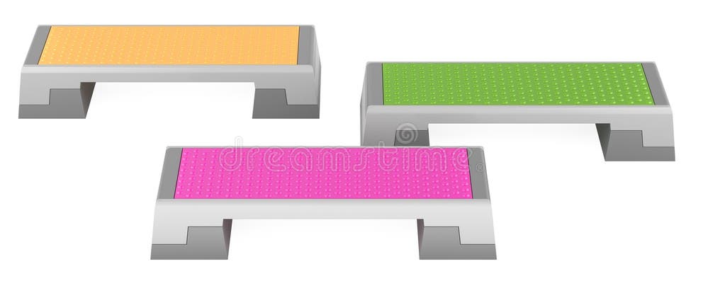 Colored Adjustable Workout Aerobic Steppers. Aerobic Exercise Step ...
