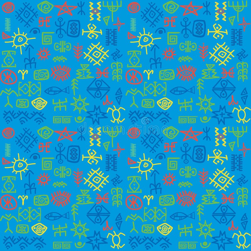 Colored African Pattern. Red Orange Golden Yellow. Vertical Lines ...