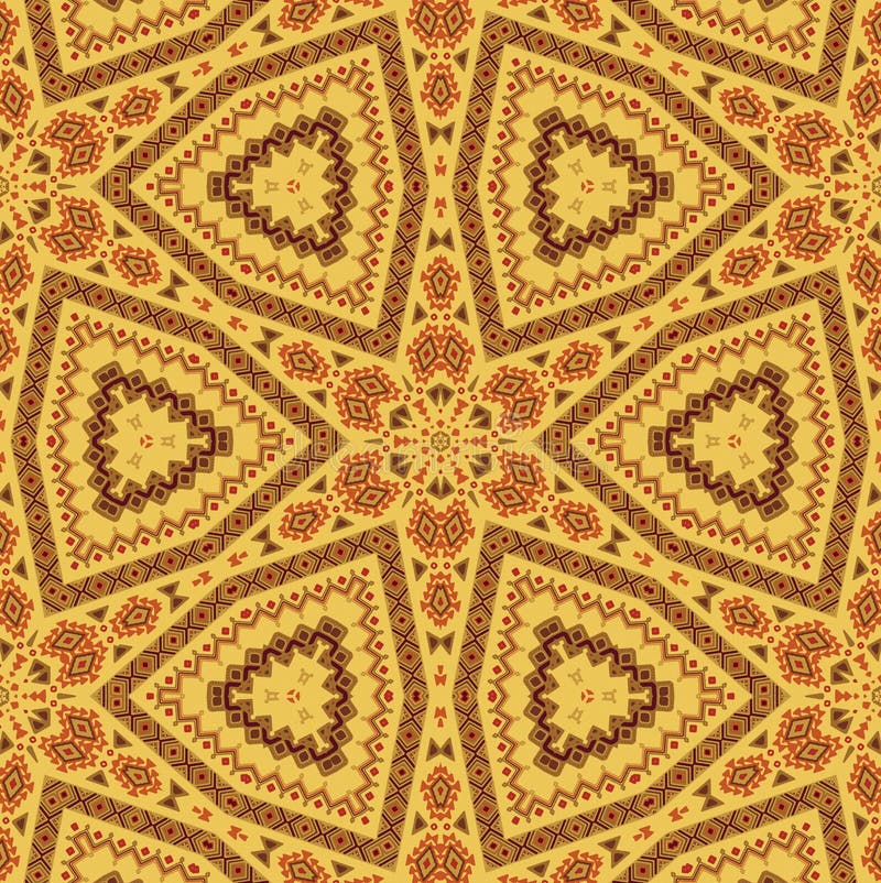 Colored African Pattern - Textured and Seamless Pattern, Illustration ...