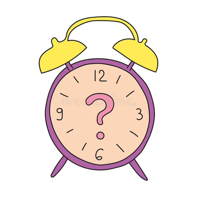 Clock and Question Mark Icon Outline Illustration Stock Vector ...