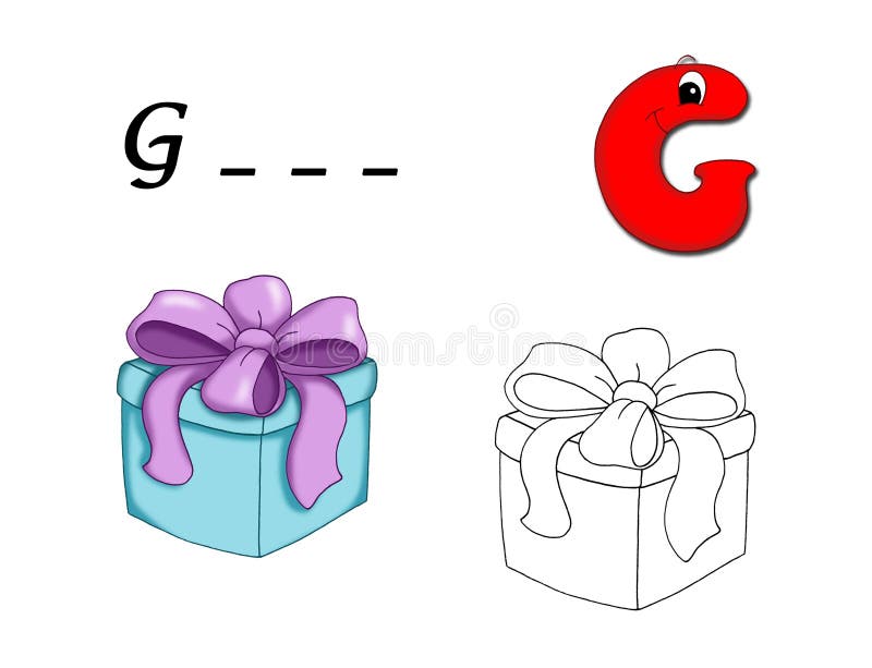 Colored alphabet - G stock illustration. Illustration of gift - 15028898