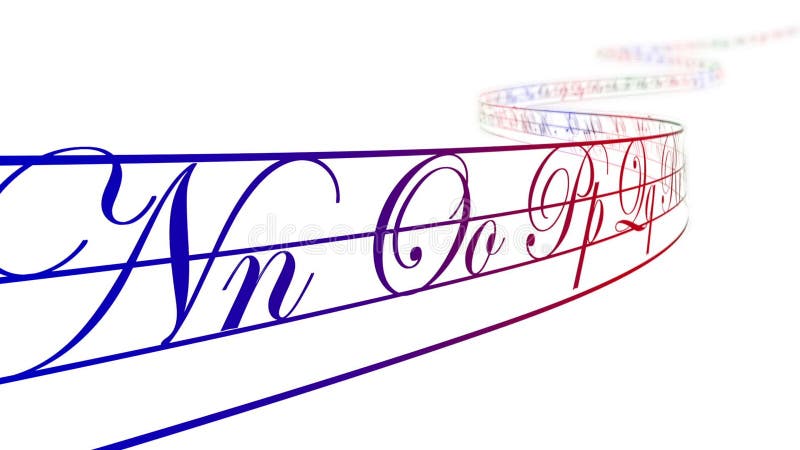 Colored Alphabet Letters on Curved Tape, Loop Stock Video - Video of ...