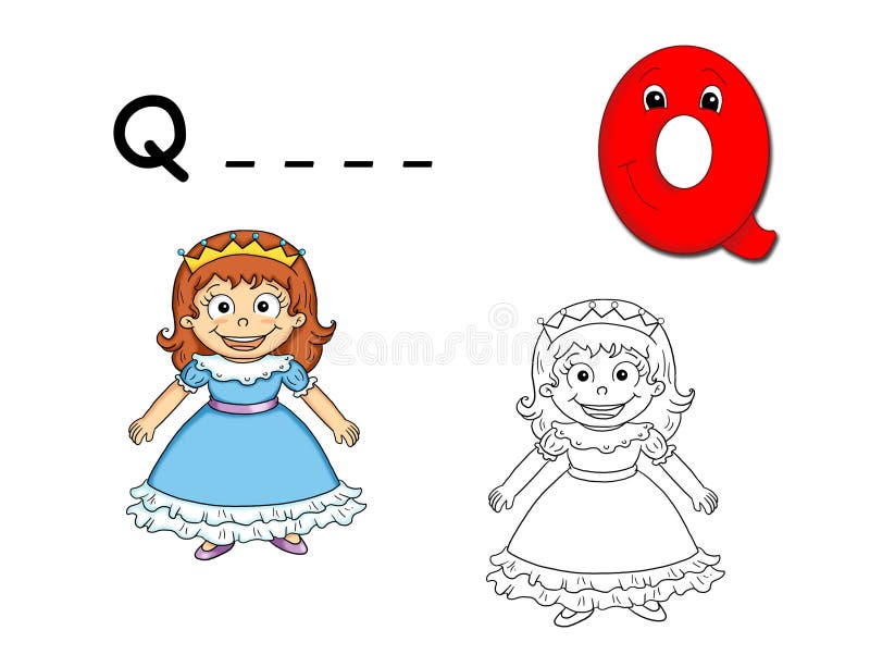 Alphabet Q with queen stock vector. Illustration of element - 13467358