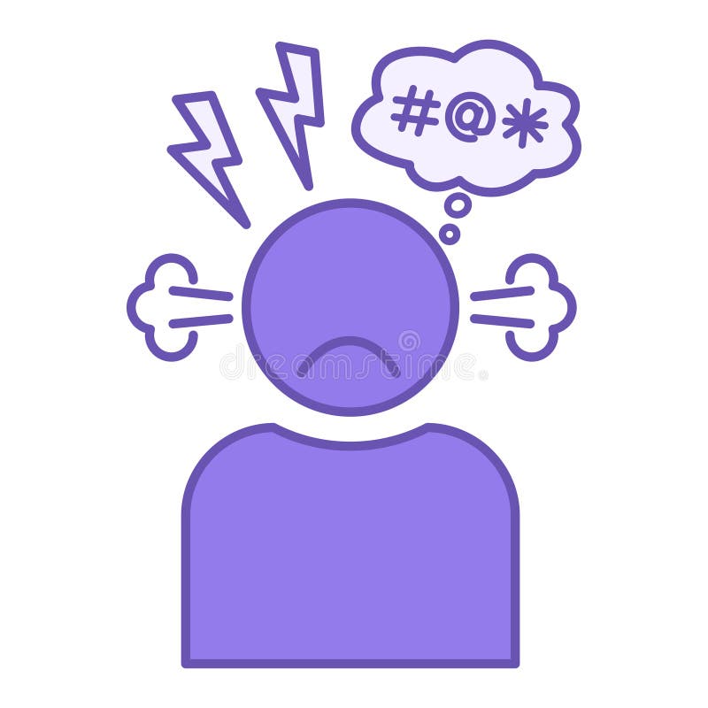 Colored Anger Icon. stock vector. Illustration of stress - 382505997