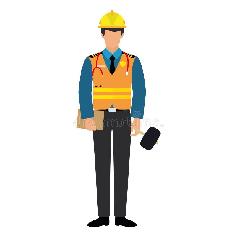 Colored Architect Character Vector Stock Vector - Illustration of ...