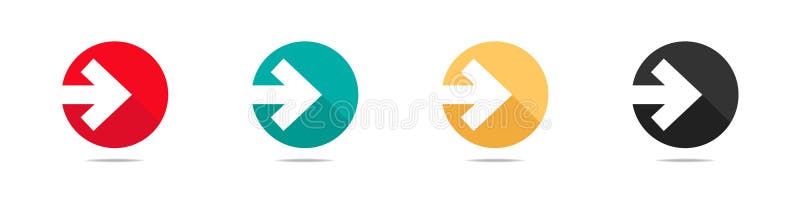 Colored Arrow with Shadow. Color Arrows Icon Set Stock Vector ...