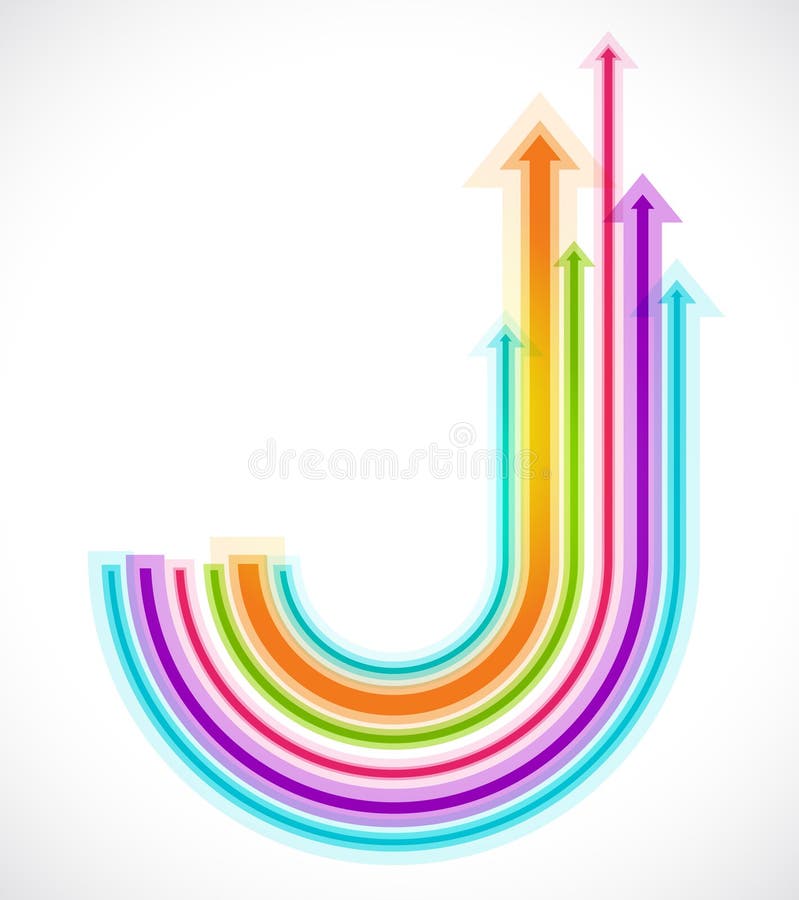 Colored arrows stock vector. Illustration of chart, onwards - 19945573
