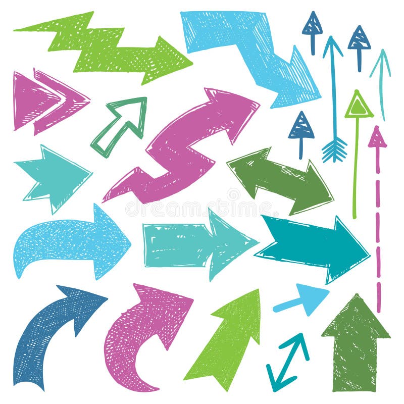 Colored Arrows stock photo. Image of doodle, curve, simplicity - 32206114