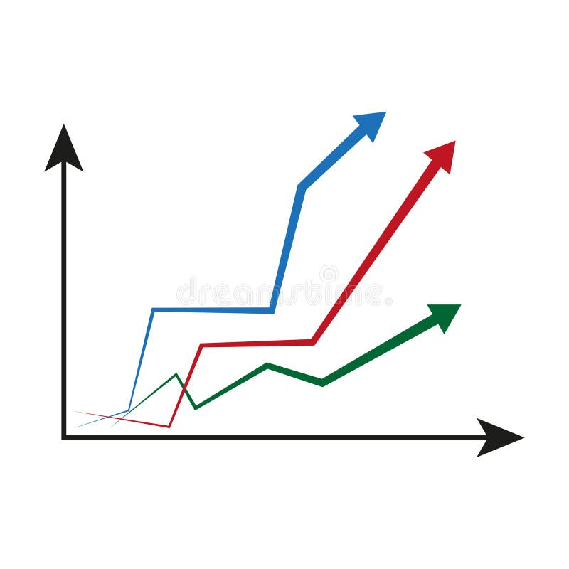 Colored Arrows Graph. Business Statistics Graph. Currency Exchange ...