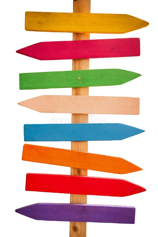 Colored Arrows Indicate Directions Stock Photo - Image of color, pole ...