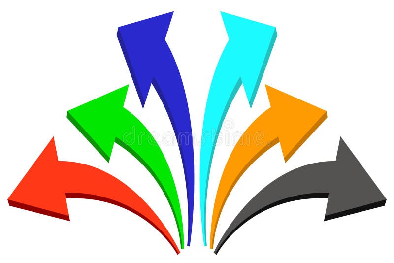 Colored Arrows. Hand Drawn Sketch Stock Vector - Illustration of modern ...