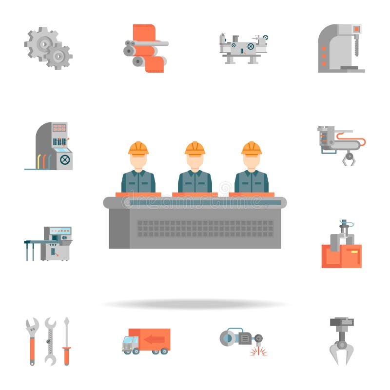 Colored Assembly Production Icon. Production Icons Universal Set for ...