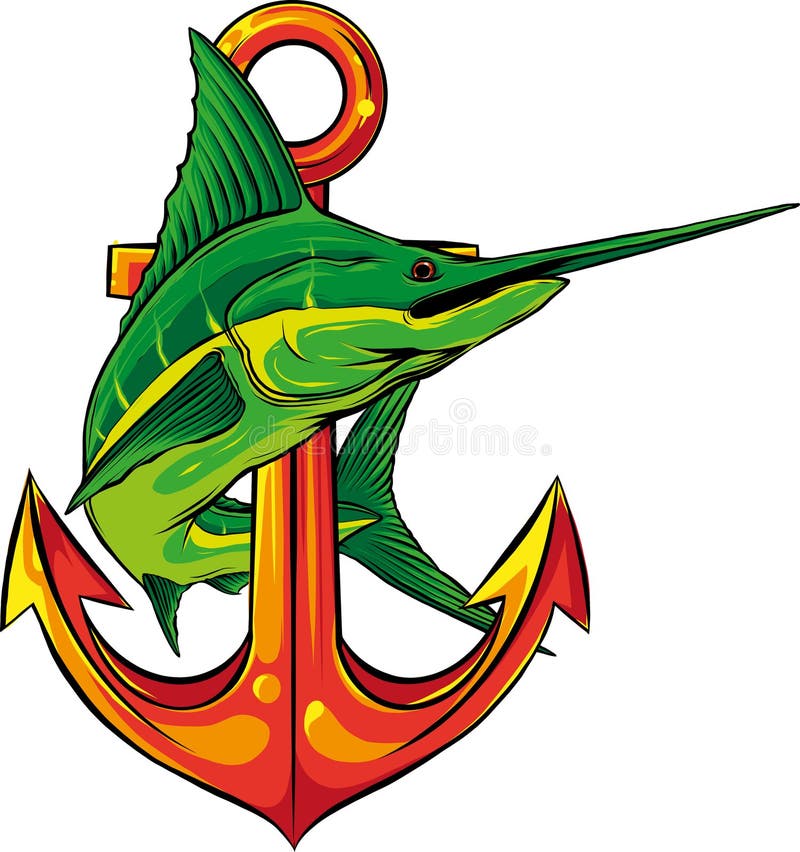 Colored Atlantic Swordfish Marlin Vector Illustration Design Stock ...