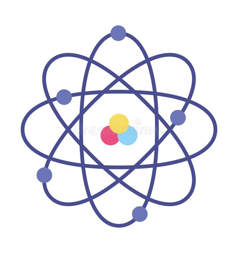 Atom Colored Symbol on the White Background Stock Vector - Illustration ...