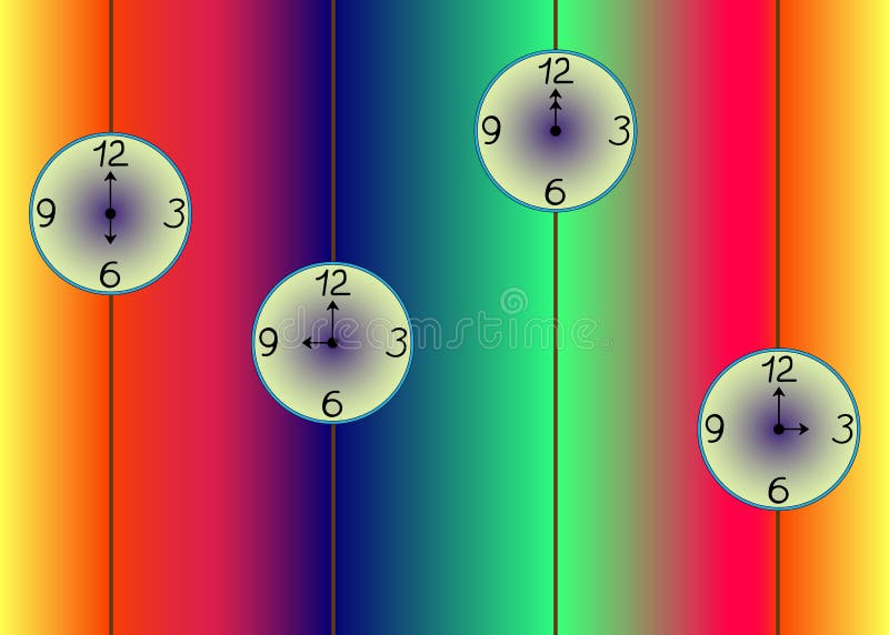 Colored Background with a Clock Stock Vector - Illustration of blue ...