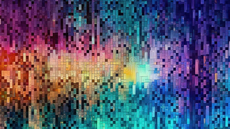 Abstract Gradient Pixel Background with Glitch Effect by Generative AI ...