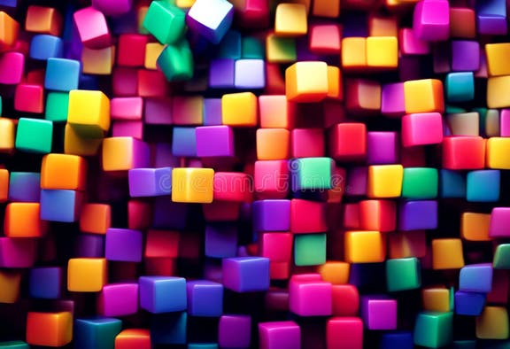 Colored Background Multi Cubes Abstract Colours Three-dimensional ...