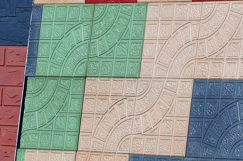 Colored Background Of Square Paving Tiles Stock Image - Image of ...