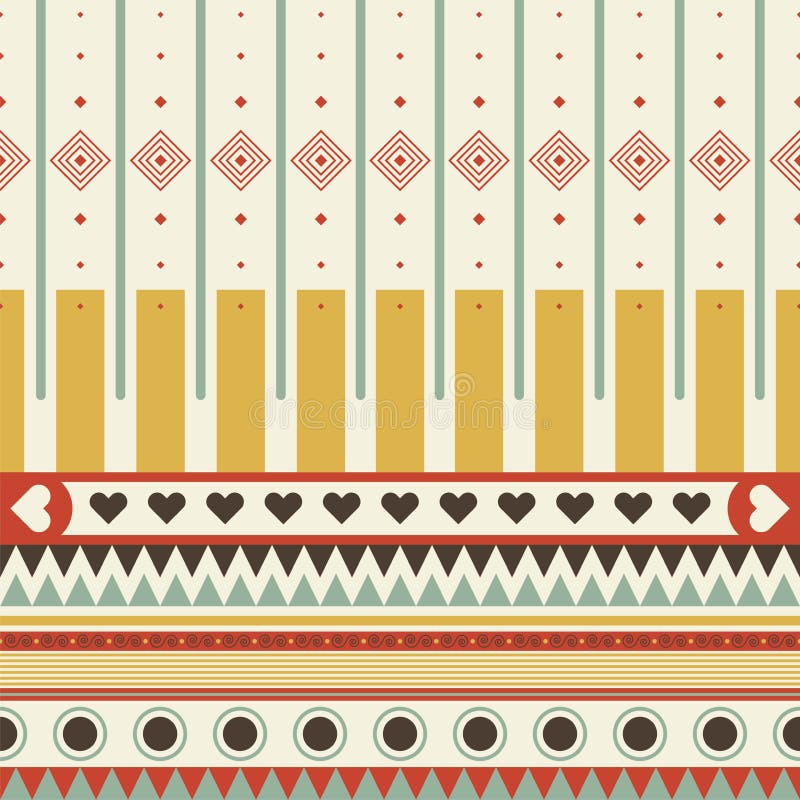 Colored Background with Vintage Patterns Stock Vector - Illustration of ...