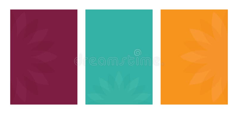 Colored Backgrounds with a Picture of Half a Flower Stock Vector ...