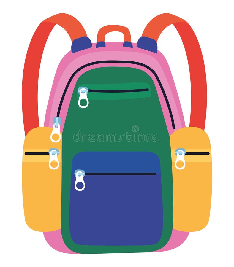 Colored backpack design stock vector. Illustration of school - 264979437