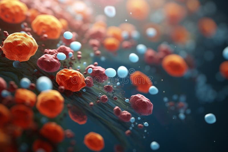 Colored Bacteria Ai Generated Imag Stock Illustration - Illustration of ...