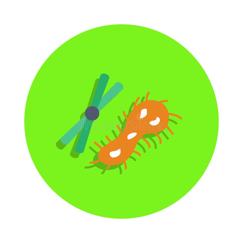 Colored Bacteria in Green Badge Icon. Element of Science and Laboratory ...