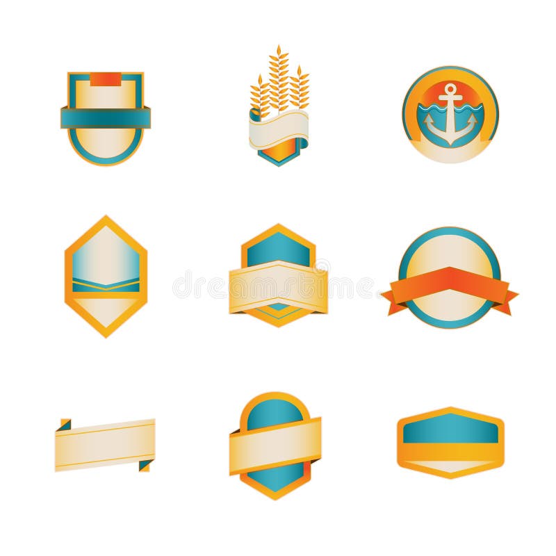 Colored Badge Template Series 1 of 5 Stock Vector - Illustration of ...