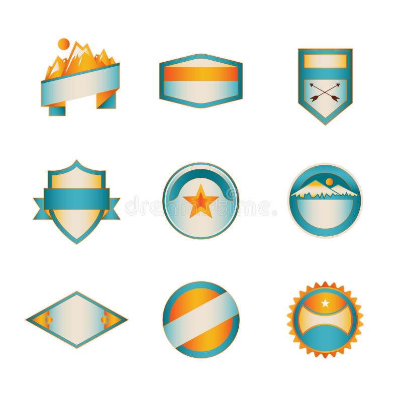 Colored Badge Template Series 3 of 5 Stock Vector - Illustration of ...