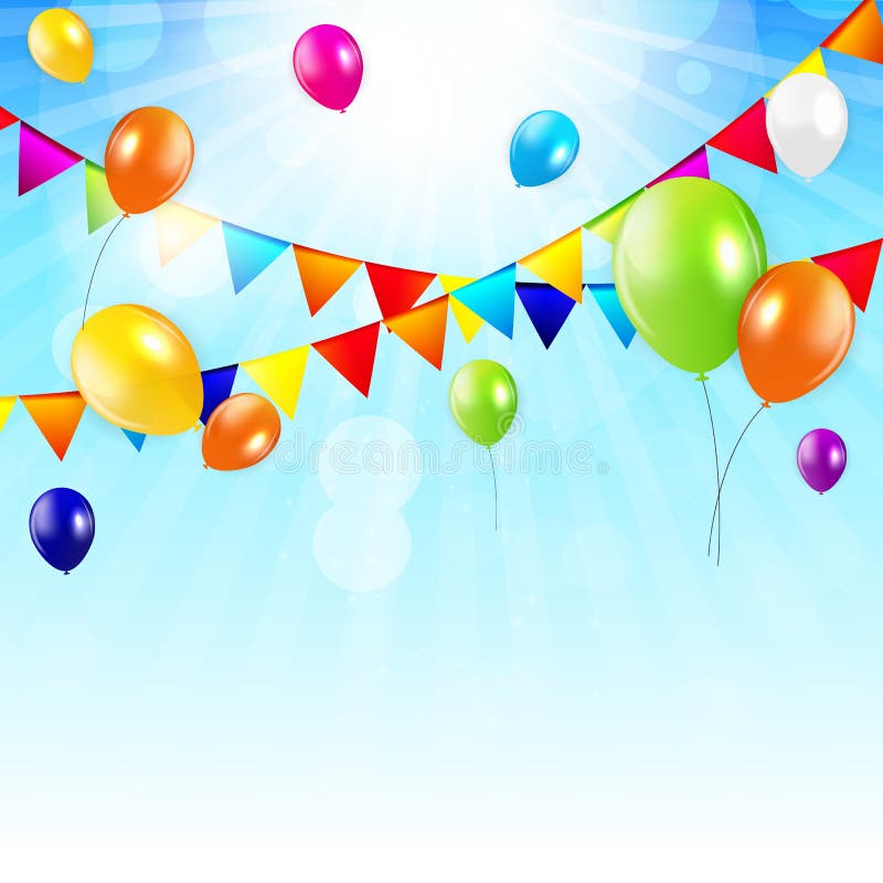 Colored Balloons Background, Vector Illustration Stock Vector ...