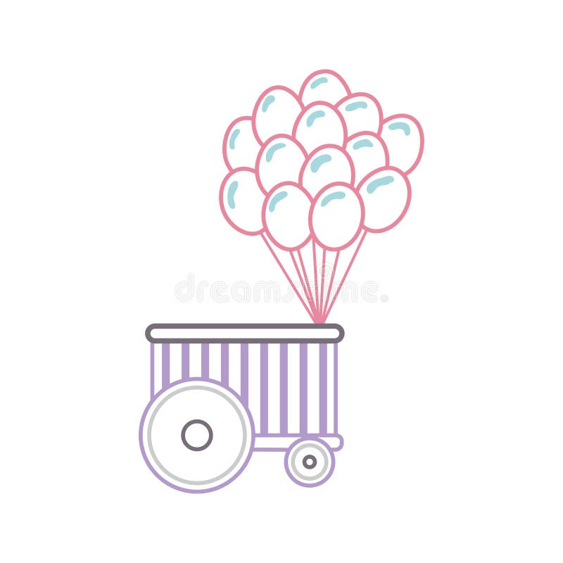 Colored Balloons Carnival Cart Icon Vector Stock Vector - Illustration ...