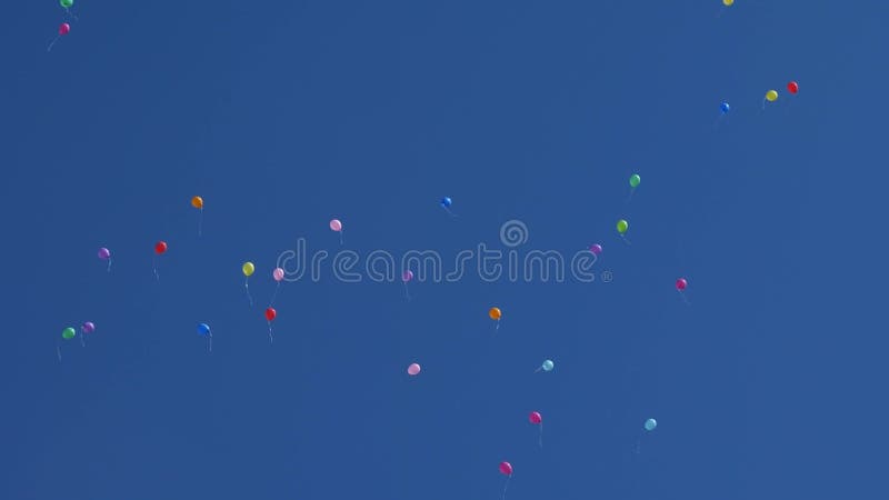 Colored Balloons Are Flying In The Sky Red Blue Yellow Orange Pink