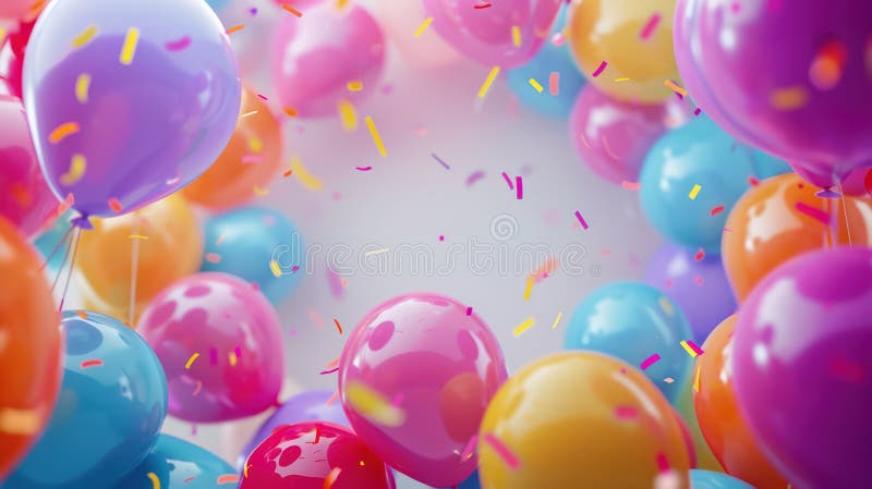 Colored Balloons Frame with Copy Space. Celebration Concept Stock ...