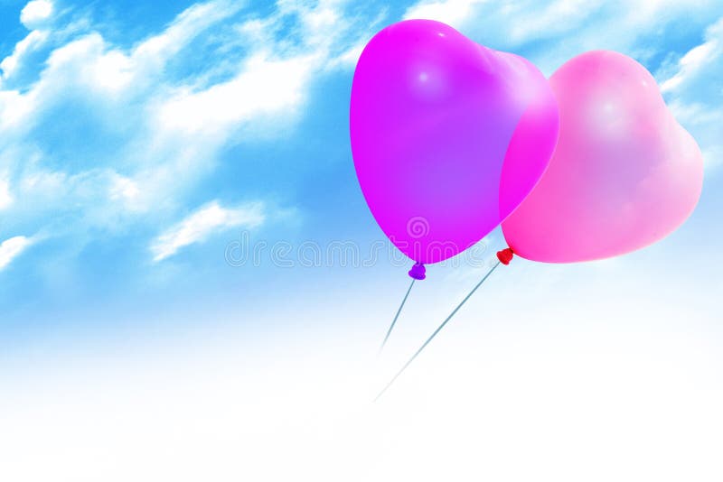 Colored Balloons in a Heart Shape Stock Photo - Image of romantic ...