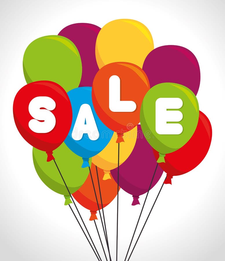 Colored Balloons Sale Design Stock Vector - Illustration of element ...