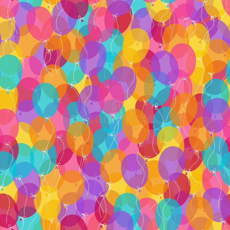 Colored Balloons Seamless Pattern Stock Vector - Illustration of design ...