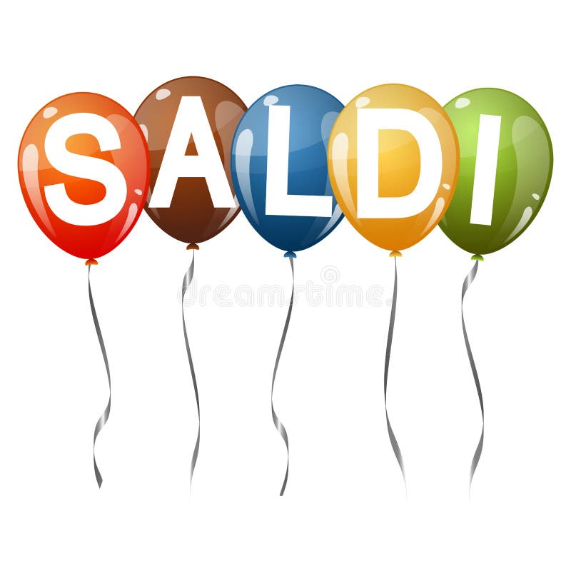 Colored Balloons with Text SALDI Stock Vector - Illustration of special ...