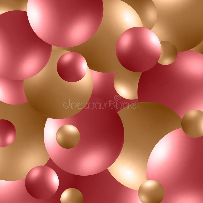 Colored Balls Background. Vector Eps 10. 3d Gold and Pink Balls. Eps 10 ...