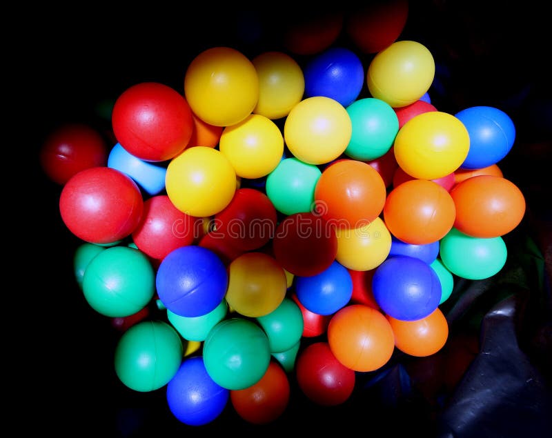 Colored Balls Inside the Big Bag Black Stock Image - Image of game ...