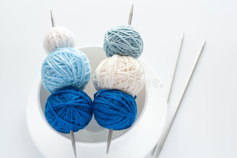 Colored Balls for Knitting and Needles Stock Photo - Image of wool ...