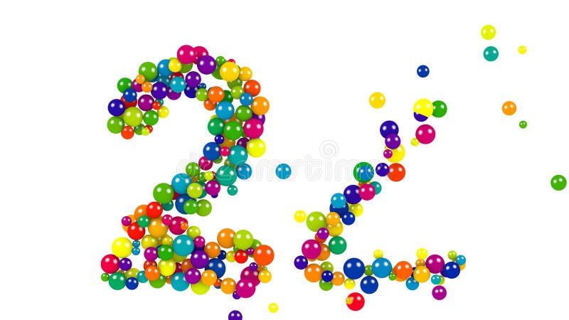 Multi-colored Balls in the Shape of Number Four Stock Footage - Video ...