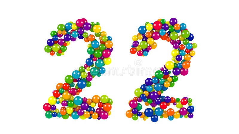 Colored Balls in the Shape of Number Twenty Two Stock Illustration ...