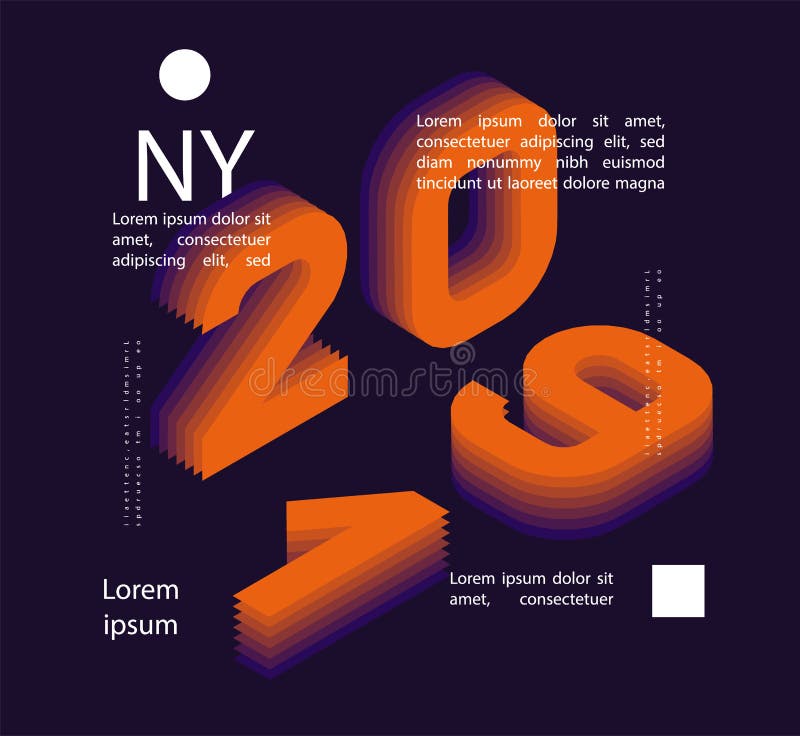 2019 Colored . Banner with 2019 Numbers. Vector New Year Illustration ...