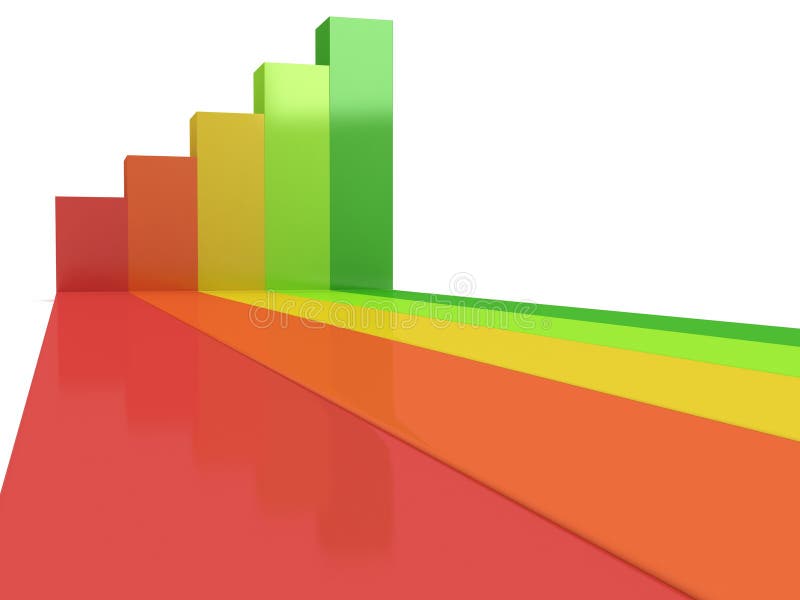 Colored bar graph stock illustration. Illustration of marketing - 43142061