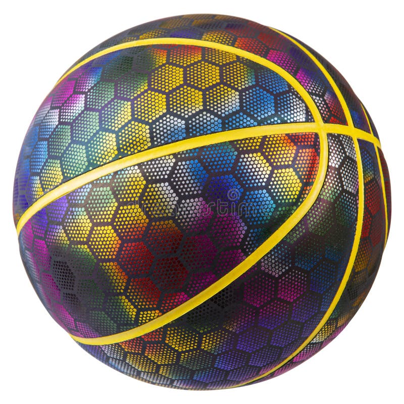 Colored Basketball Ball, Interesting Design, on a White Background ...