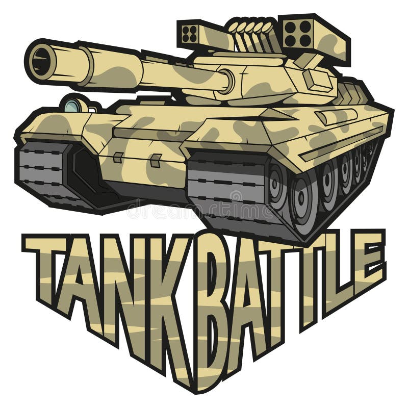 Battle Tank Vector, Combat Tank Drawing, Military Tank in Camouflage ...