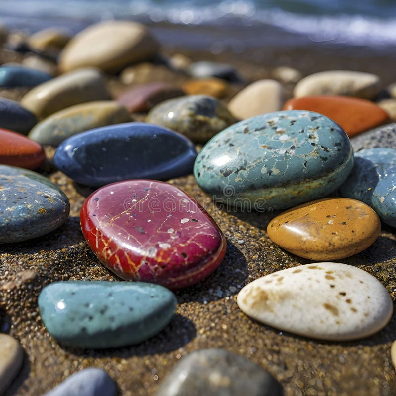 Colored Beach Stones Background. Colored Beach Stones Illustration. Stock Illustration ...